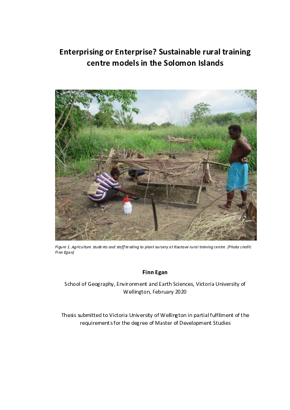 (PDF) Enterprising or Enterprise? Sustainable rural training centre ...