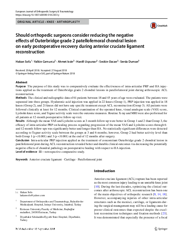 (PDF) Should orthopedic surgeons consider reducing the negative effects ...