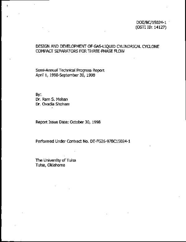 (PDF) Design and Development of Gas-Liquid Cylindrical Cyclone Compact ...