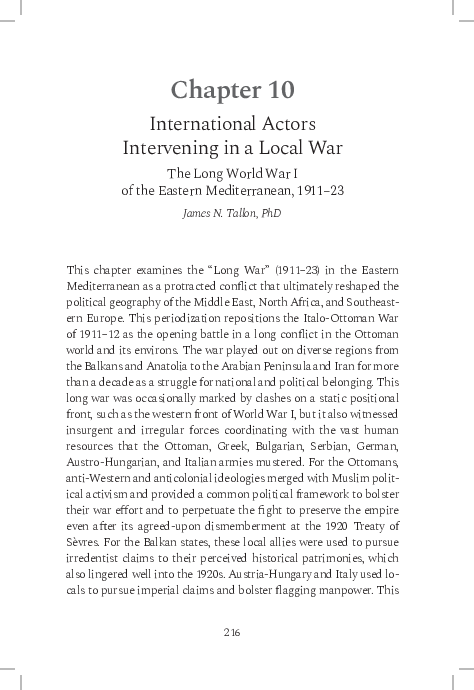 (PDF) International Actors Intervening in a Local War: The Long World ...