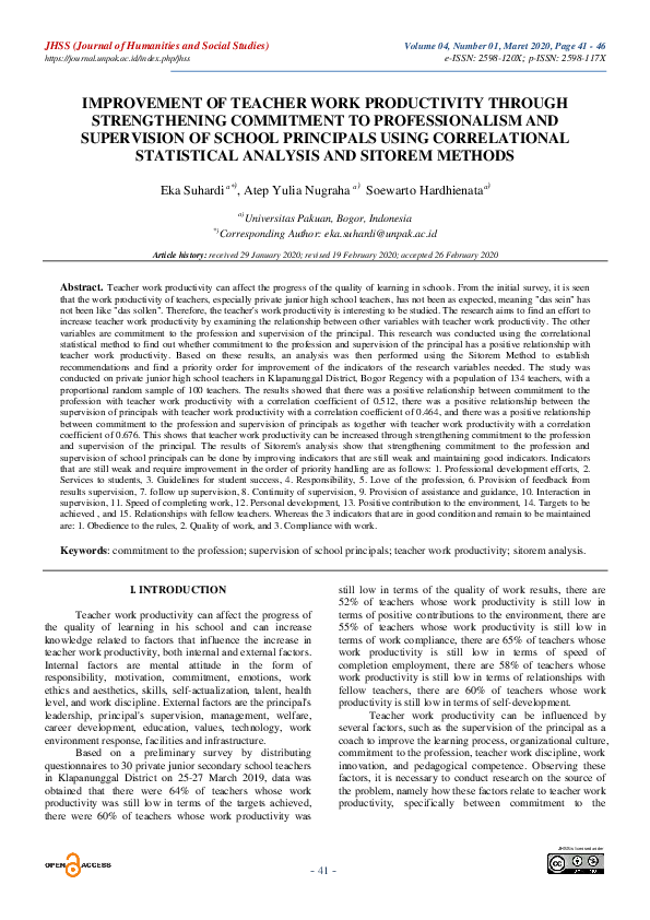 (PDF) Improvement of Teacher Work Productivity Through Strengthening ...