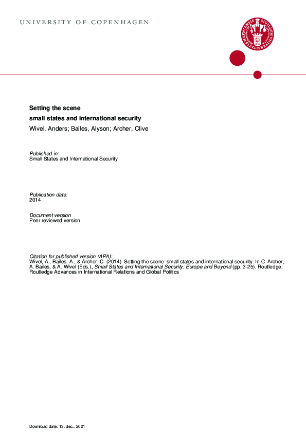 (PDF) Setting the scene