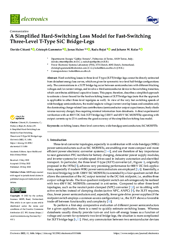 (PDF) A Simplified Hard-Switching Loss Model for Fast-Switching Three ...
