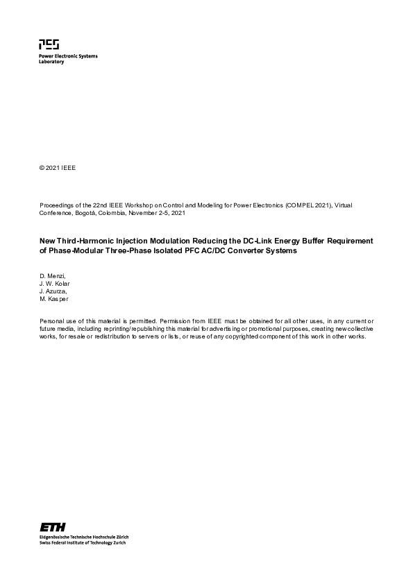 (PDF) New Third-Harmonic Injection Modulation Reducing the DC-Link ...