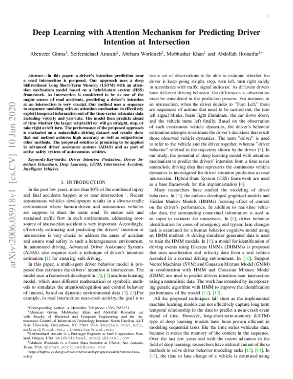 (PDF) Deep Learning with Attention Mechanism for Predicting Driver ...