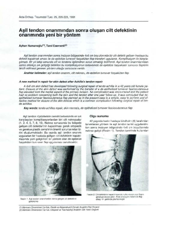 (PDF) A new method in repair for skin defect after Achille's tendon repair