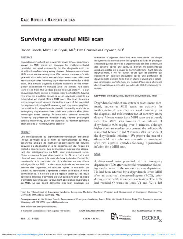 (PDF) Surviving a stressful MIBI scan