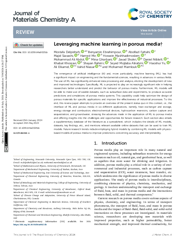 (PDF) Leveraging machine learning in porous media
