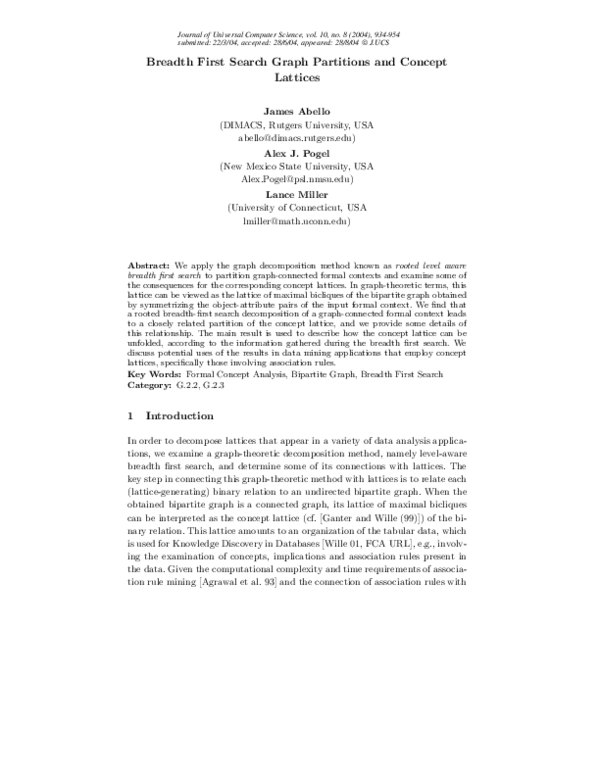 (PDF) Graph partitions and concept lattices