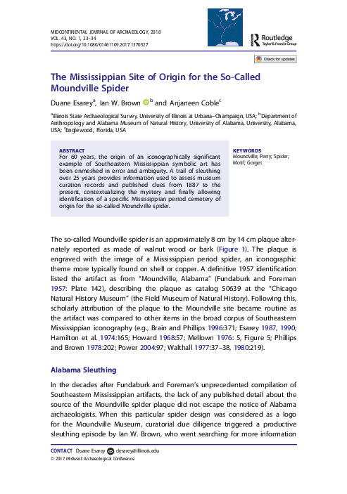 (PDF) The Mississippian Site of Origin for the So-Called Moundville ...