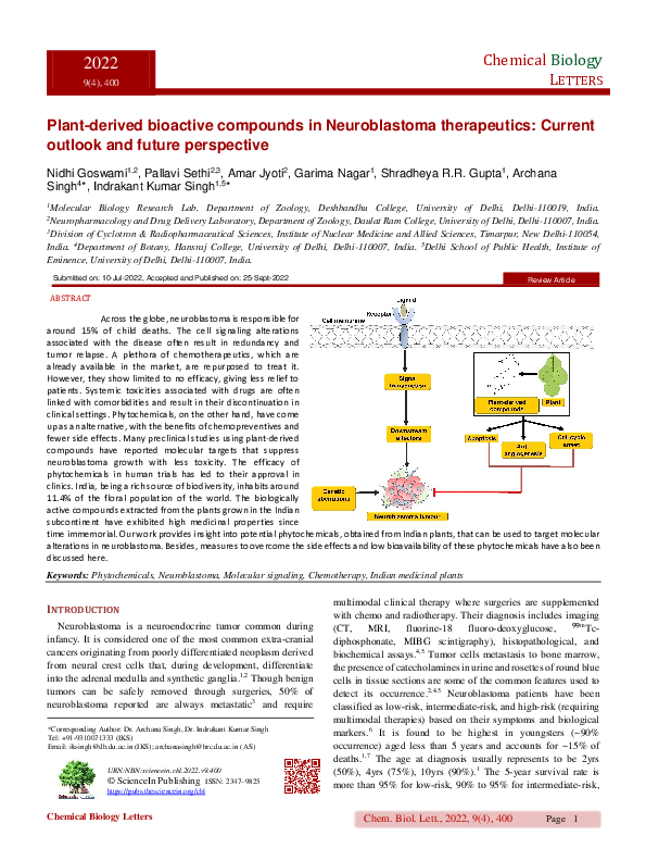(PDF) Plant-derived bioactive compounds in Neuroblastoma therapeutics ...