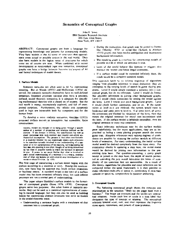 (PDF) Semantics of conceptual graphs
