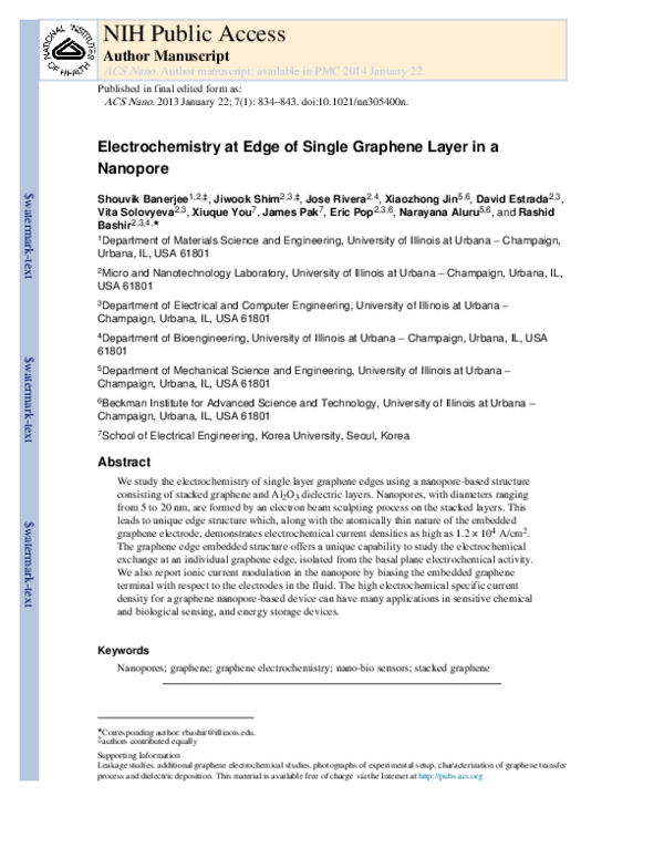 (PDF) Electrochemistry at the Edge of a Single Graphene Layer in a Nanopore