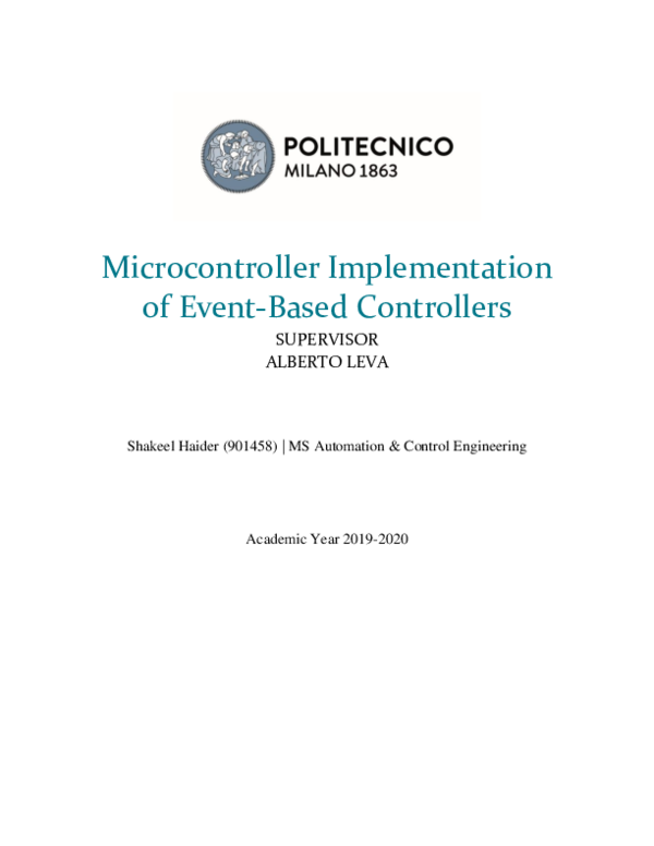 Pdf Microcontroller Implementation Of Event Based Controllers