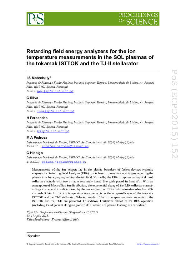 (PDF) Retarding Field Energy Analyzers for Ion Temperature Measurements ...