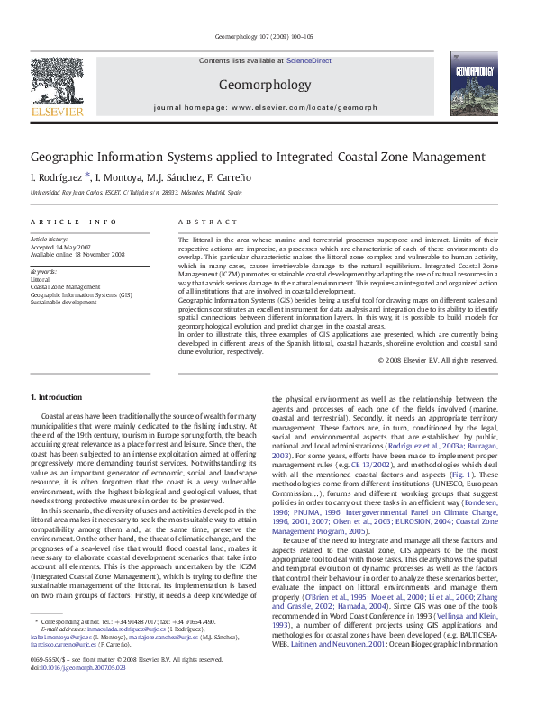 (PDF) Geographic Information Systems applied to Integrated Coastal Zone Management