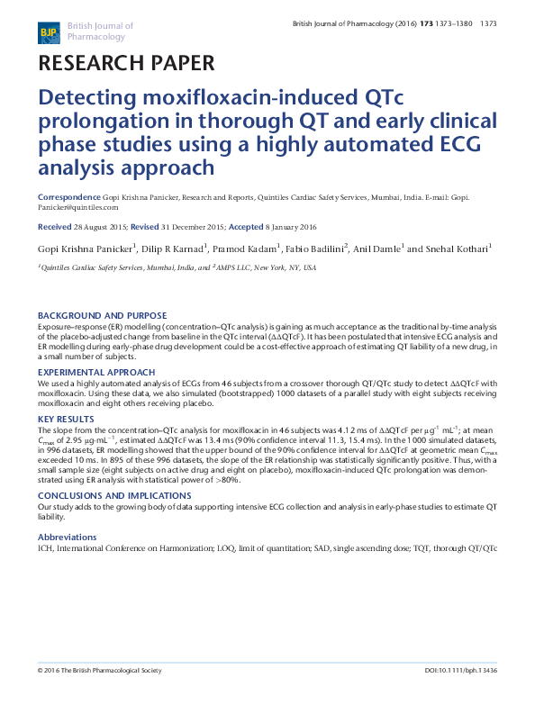 (PDF) Detecting moxifloxacin-induced QTc prolongation in thorough QT ...