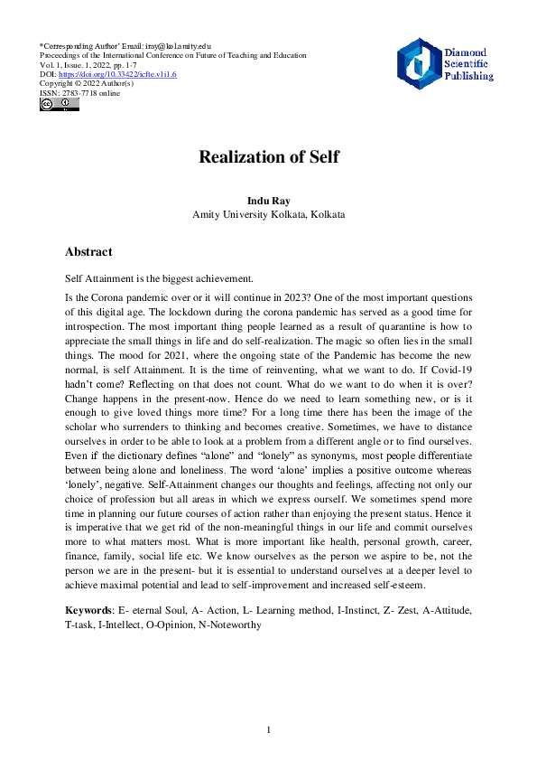 (PDF) Realization of Self