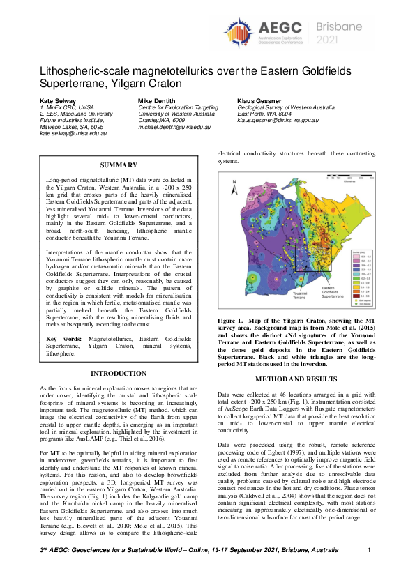 (PDF) Lithospheric-scale magnetotellurics over the Eastern Goldfields ...
