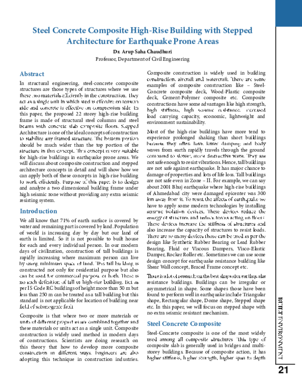 (PDF) Steel Concrete Composite High-Rise Building with Stepped ...