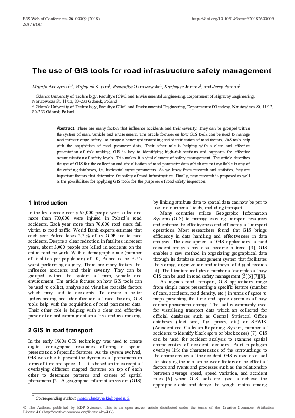 (PDF) The use of GIS tools for road infrastructure safety management