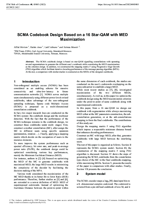 Pdf Scma Codebook Design Based On A 16 Star Qam With Med Maximization