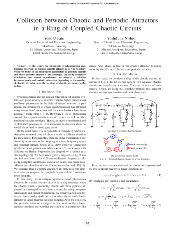 (PDF) Collision between Chaotic and Periodic Attractors in a Ring of ...