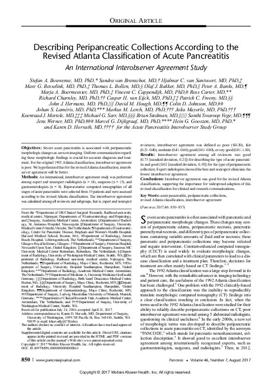 (PDF) Describing Peripancreatic Collections According to the Revised ...