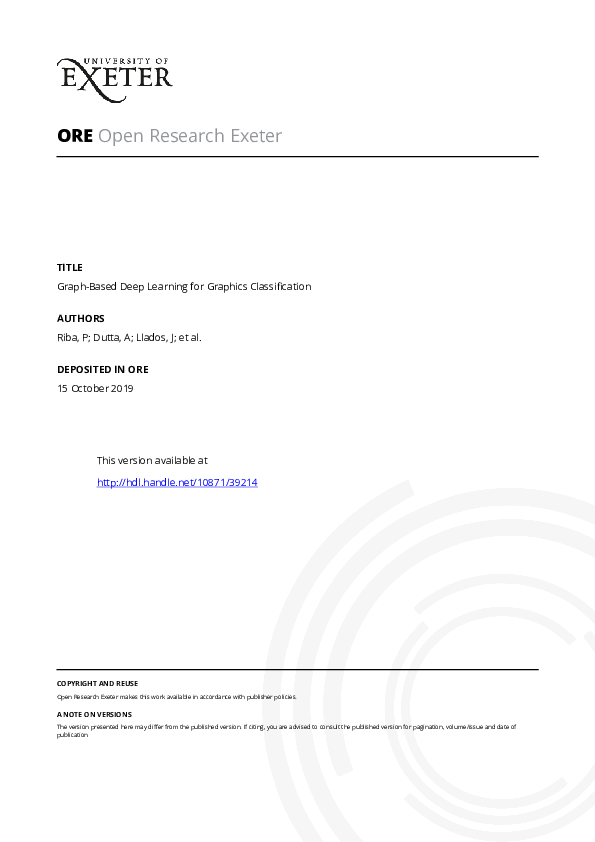 (PDF) Graph-Based Deep Learning for Graphics Classification