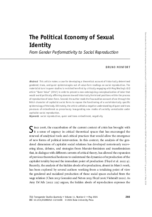(PDF) The Political Economy of Sexual Identity From Gender ...