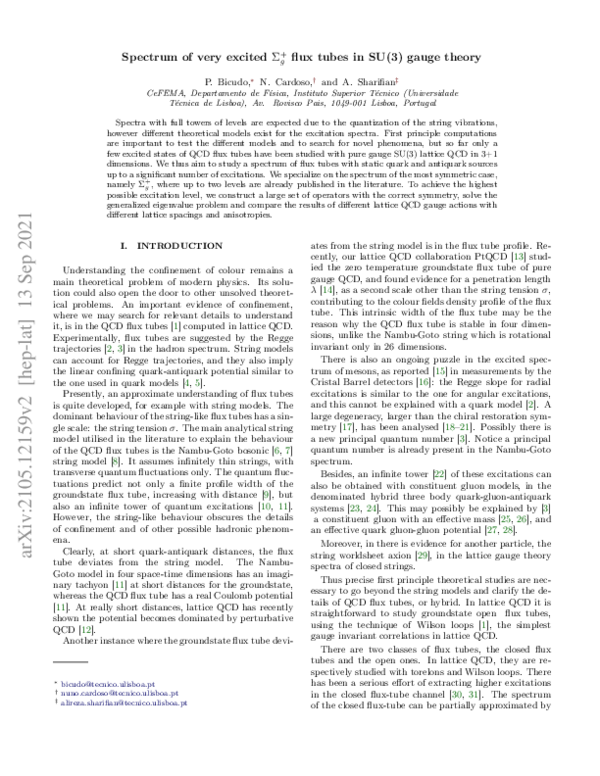 (PDF) Spectrum of very excited Σg+ flux tubes in SU(3) gauge theory