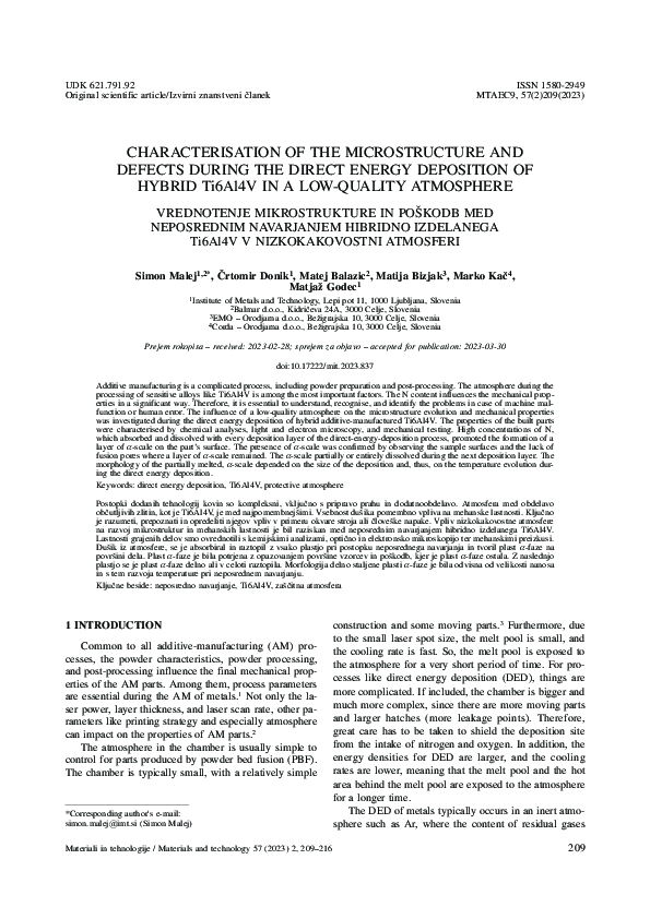 (PDF) CHARACTERISATION OF THE MICROSTRUCTURE AND DEFECTS DURING THE DIRECT ENERGY DEPOSITION OF ...