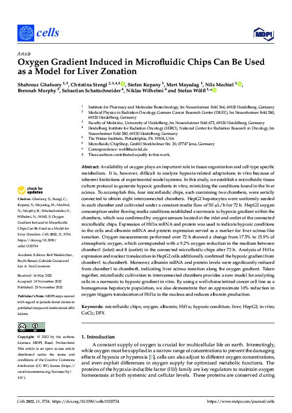 (PDF) Oxygen Gradient Induced in Microfluidic Chips Can Be Used as a ...