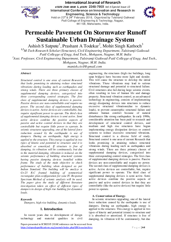 (PDF) Permeable Pavement On Stormwater Runoff Sustainable Urban ...