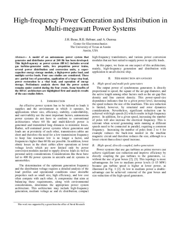 (PDF) High-frequency power generation and distribution in multi ...