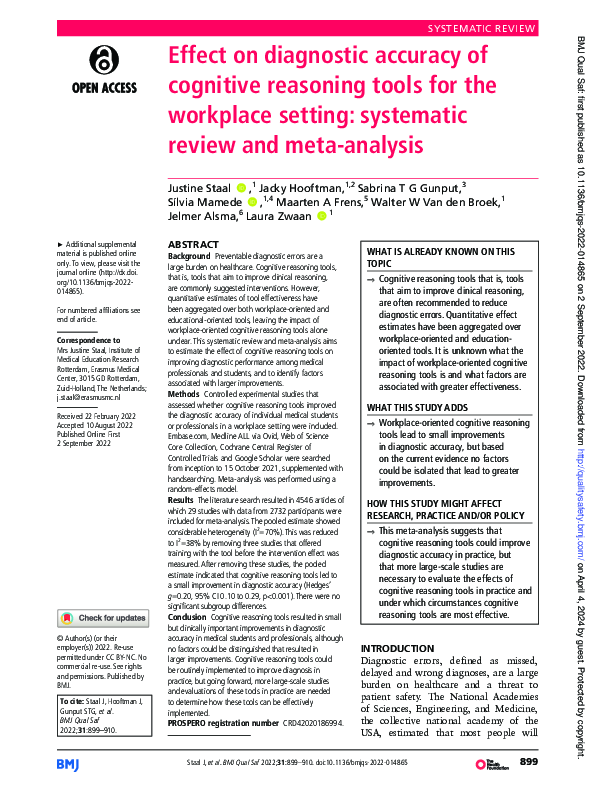 (PDF) Effect on diagnostic accuracy of cognitive reasoning tools for ...