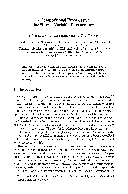(PDF) A compositional proof system for shared variable concurrency
