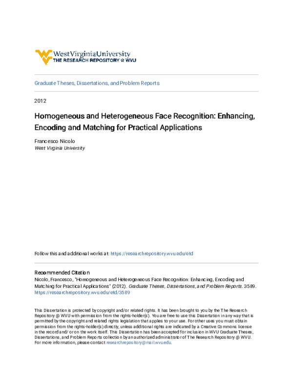 (PDF) Homogeneous and Heterogeneous Face Recognition: Enhancing, Encoding and Matching for ...
