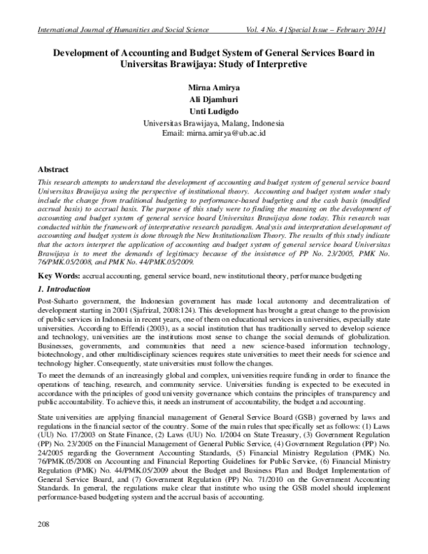 (PDF) Development of Accounting and Budget System of General Services ...