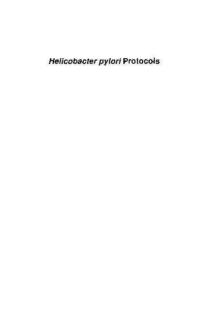 (PDF) Helicobacter pylori Protocols