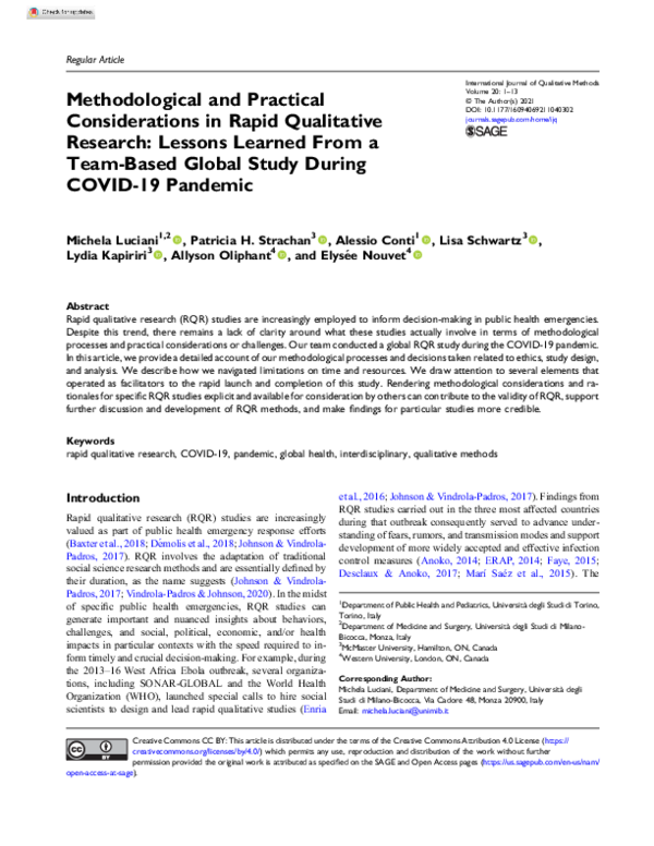(PDF) Methodological and Practical Considerations in Rapid Qualitative ...
