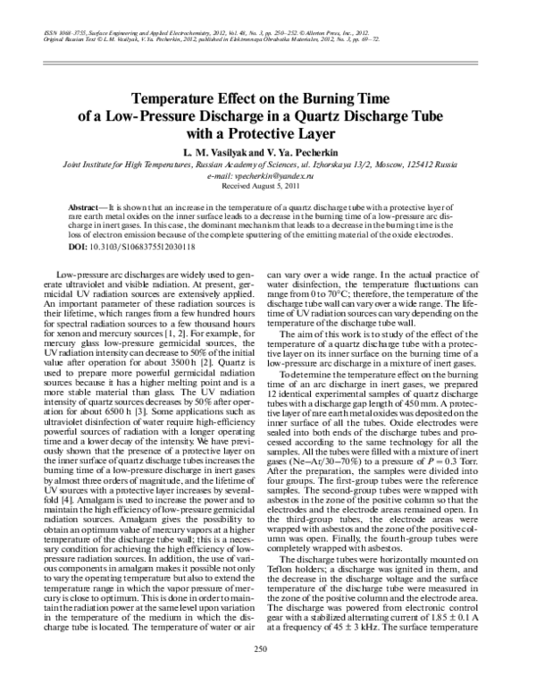 (PDF) Temperature effect on the burning time of a low-pressure ...