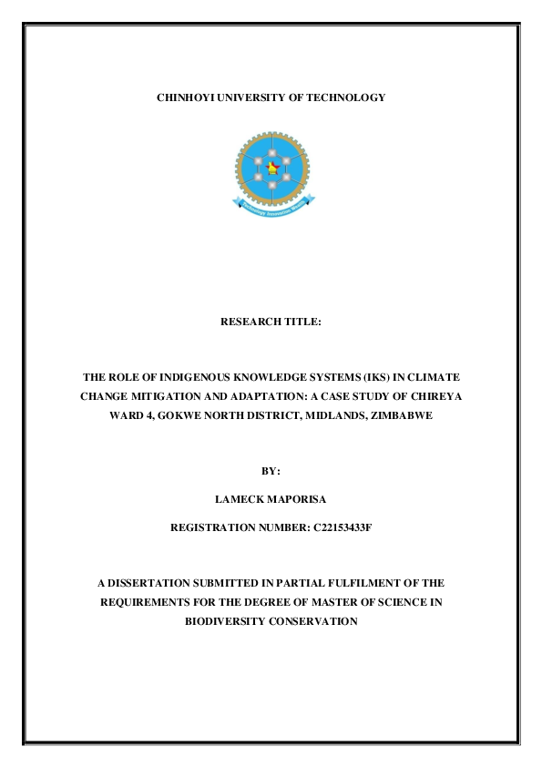 (PDF) The role of indigenous knowledge systems (IKS) in climate change ...