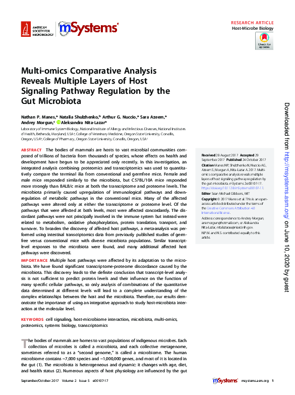 (PDF) Multi-omics Comparative Analysis Reveals Multiple Layers of Host Signaling Pathway ...