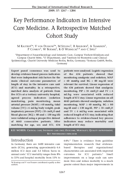 (PDF) Key Performance Indicators in Intensive Care Medicine. A ...