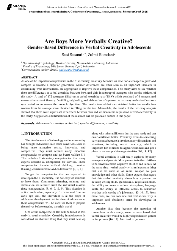 (PDF) Are Boys More Verbally Creative?