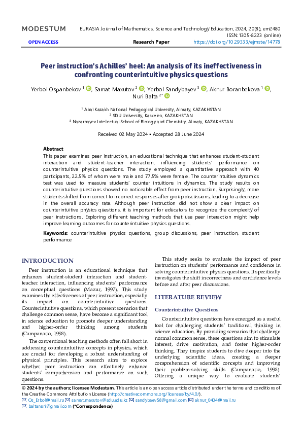 (PDF) Peer instruction's Achilles' heel: An analysis of its ...