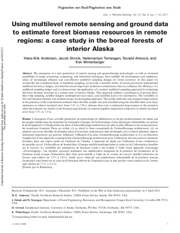 (PDF) Using multilevel remote sensing and ground data to estimate ...