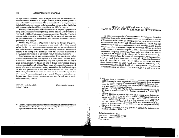 (PDF) Special vs. Normal Mycenaean: Hand 24 and Writing in the Service ...