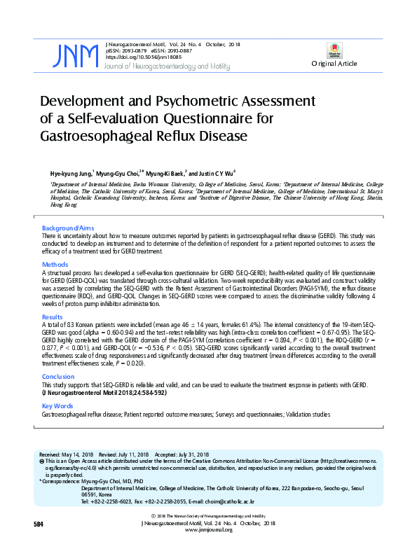 (PDF) Development and Psychometric Assessment of a Self-evaluation ...